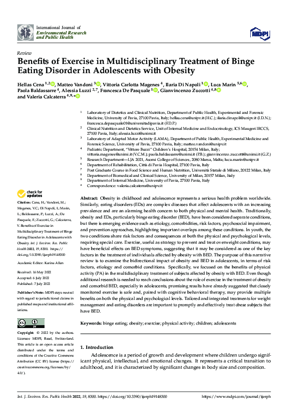 (PDF) Benefits of Exercise in Multidisciplinary Treatment of Binge ...
