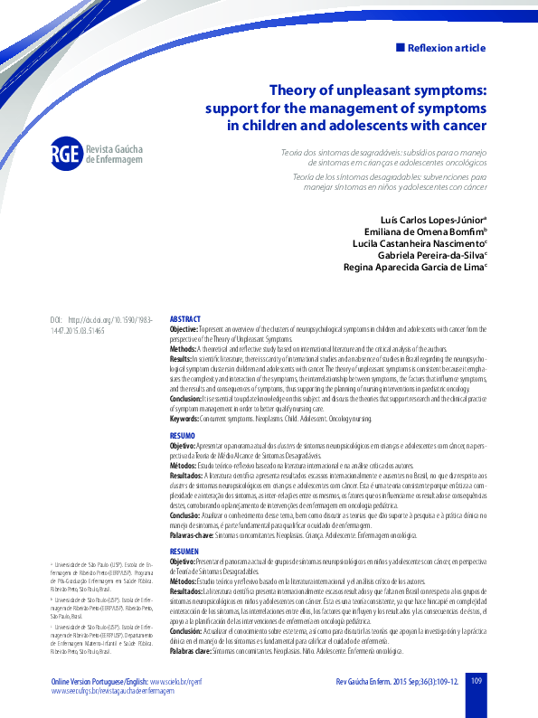 (PDF) Theory of unpleasant symptoms: support for the management of ...