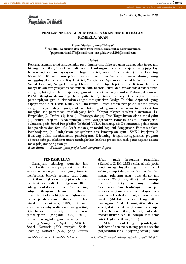 (PDF) Pendampingan Guru Menggunakan Edmodo dalam Pembelajaran