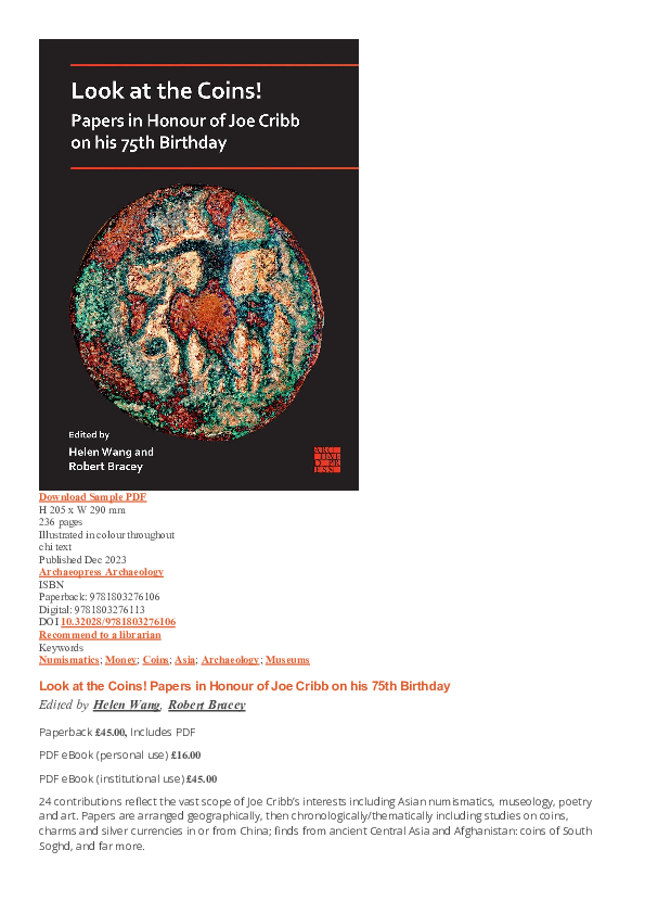 (DOC) Look at the Coins! Essays in Honour of Joe Cribb on his 75th ...