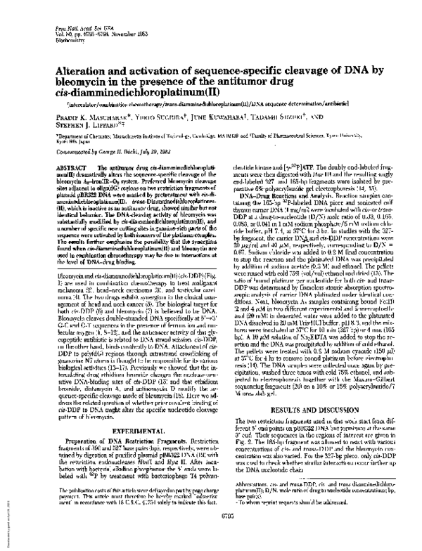 (PDF) Alteration and activation of sequence-specific cleavage of DNA by ...