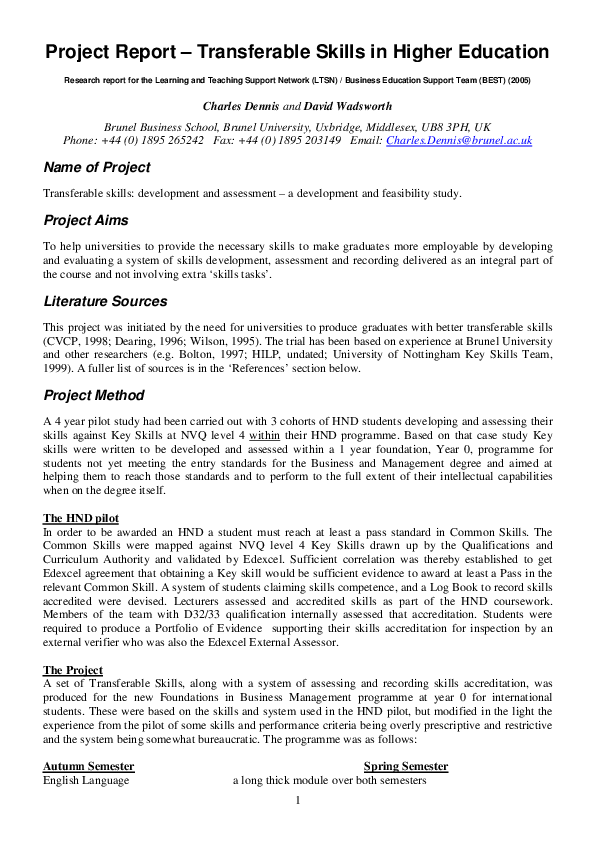 (PDF) Project Aims