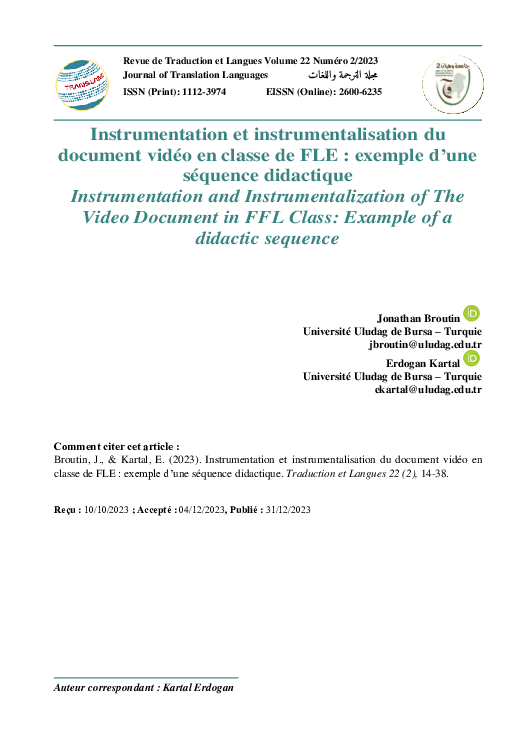 (PDF) Instrumentation et instrumentalisation du document vidéo en ...