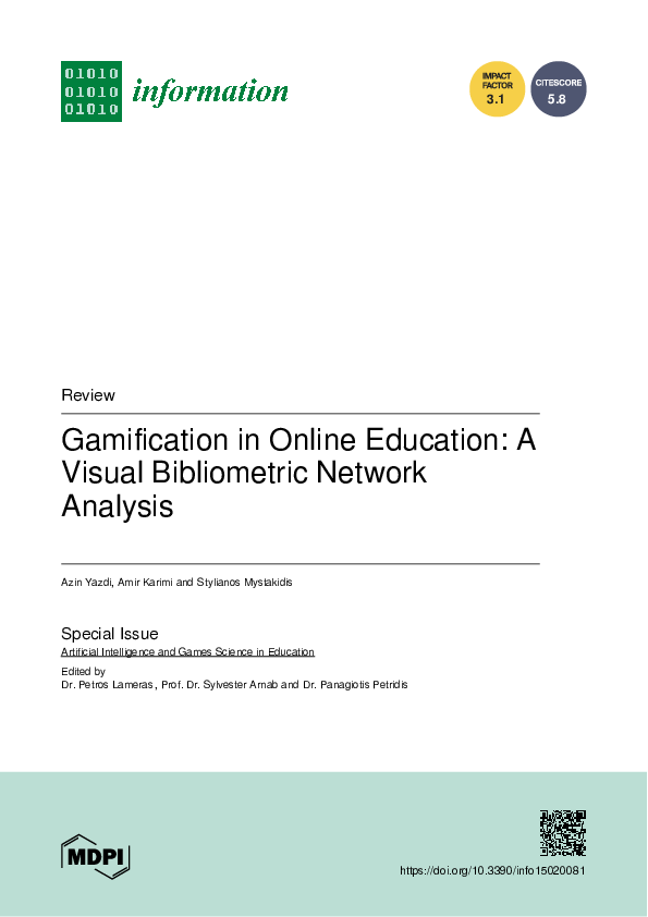 (PDF) Gamification in Online Education: A Visual Bibliometric Network Analysis
