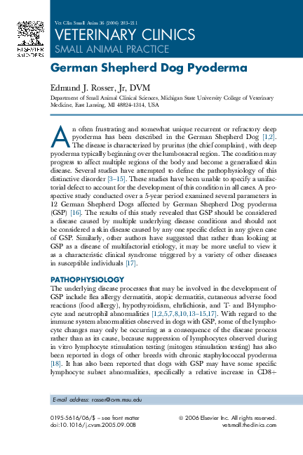 (PDF) German Shepherd Dog Pyoderma