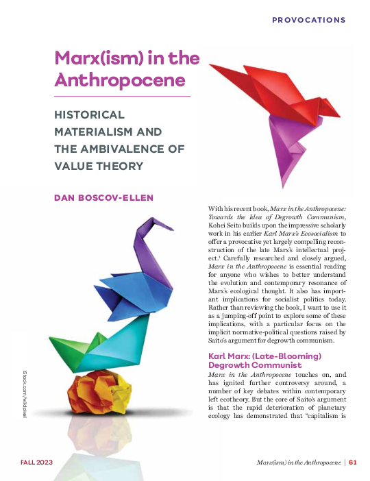 (PDF) Marx(ism) in The Anthropocene - Notes on Kohei Saito's Marx in ...