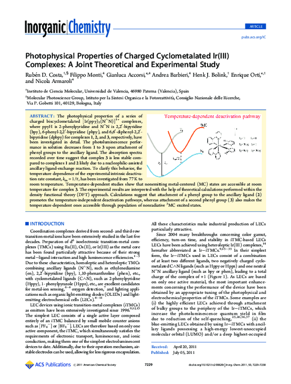 (PDF) Photophysical Properties of Charged Cyclometalated Ir(III ...