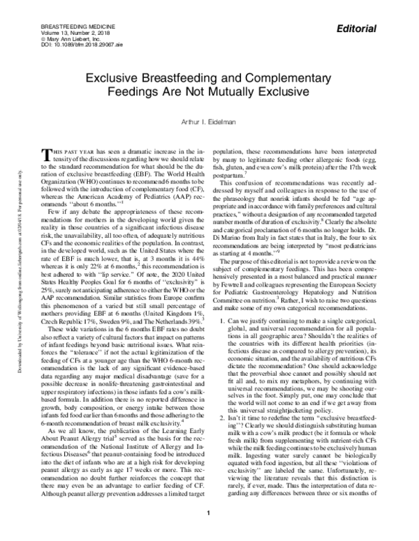 (PDF) Exclusive Breastfeeding and Complementary Feeding Knowledge, Attitude and Practices (KAP ...