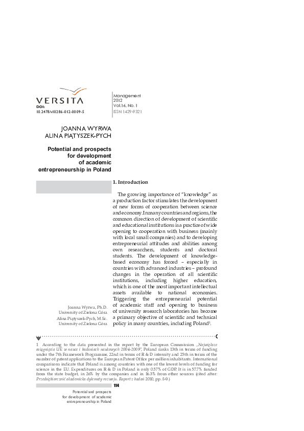 (PDF) Potential and prospects for development of academic ...