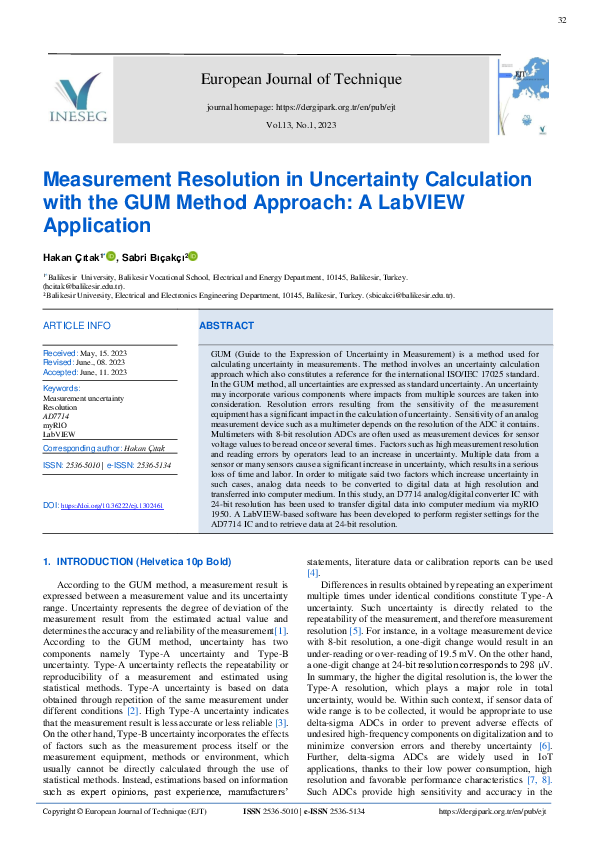 (PDF) Measurement Resolution in Uncertainty Calculation with the GUM ...