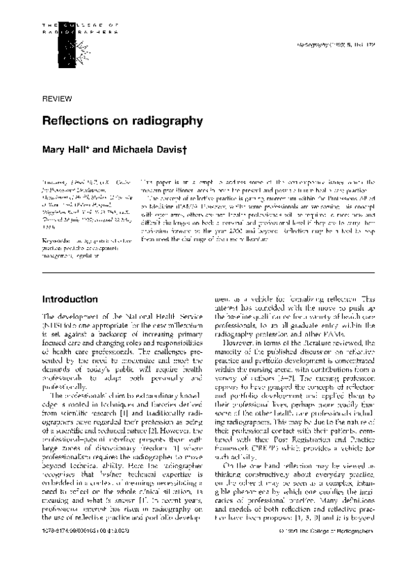 (PDF) Reflections on radiography