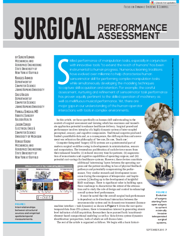 (PDF) Surgical Performance Assessment