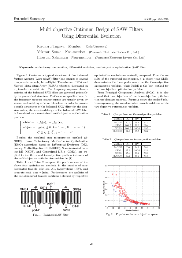 (PDF) Multi-objective Optimum Design of SAW Filters Using Differential ...