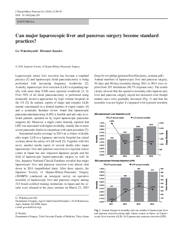 (PDF) Can major laparoscopic liver and pancreas surgery become standard ...