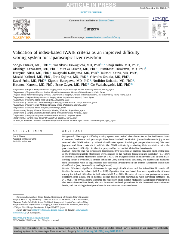 (PDF) Validation of index-based IWATE criteria as an improved difficulty scoring system for ...