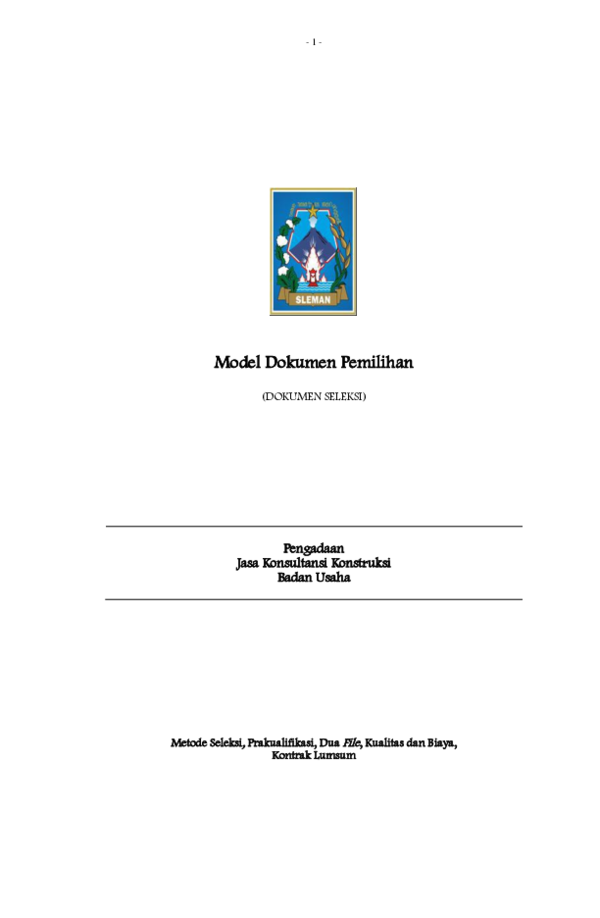 (PDF) Model Dokumen Pemilihan