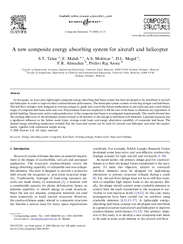 (PDF) A new composite energy absorbing system for aircraft and helicopter