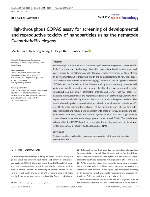 (PDF) High‐throughput COPAS assay for screening of developmental and ...