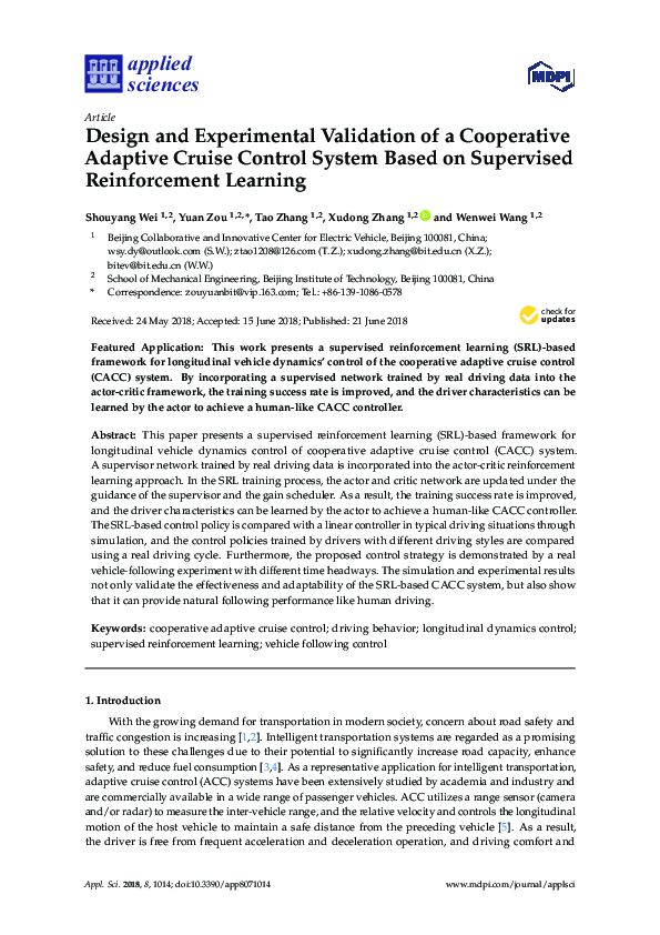 Pdf Design And Experimental Validation Of A Cooperative Driving System In The Grand