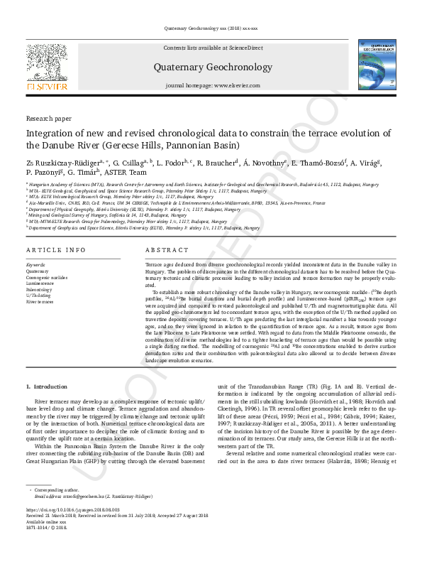 (PDF) Integration of new and revised chronological data to constrain ...