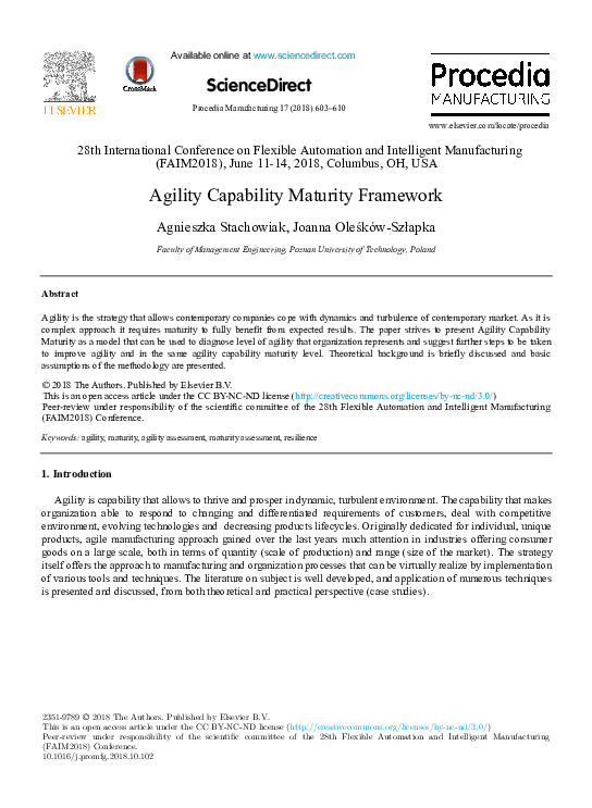 (PDF) Agility Capability Maturity Framework