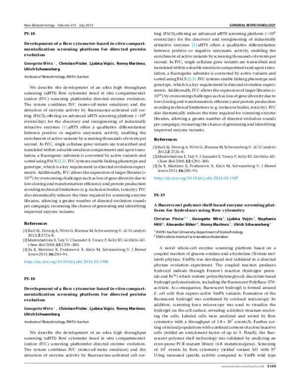 (PDF) Fluorescent Polymer-Based Platform for Enzyme Screening