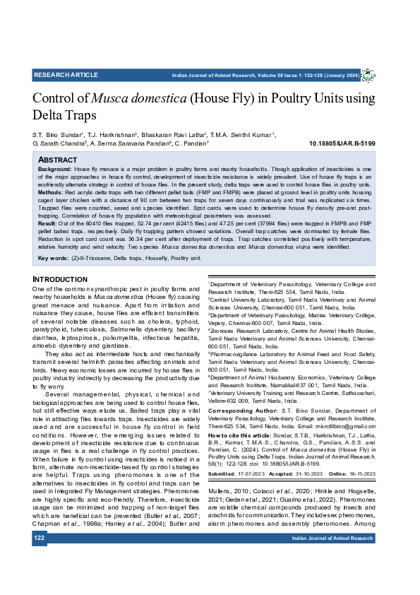 (PDF) Control of Musca domestica (House Fly) in Poultry Units using ...