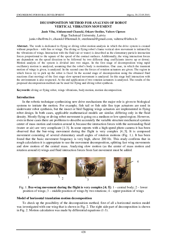 (PDF) Decomposition Method for Analysis of Robot Vertical Vibration Movement