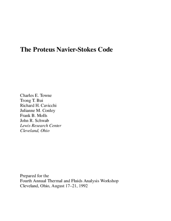 (PDF) The Proteus Navier-Stokes code