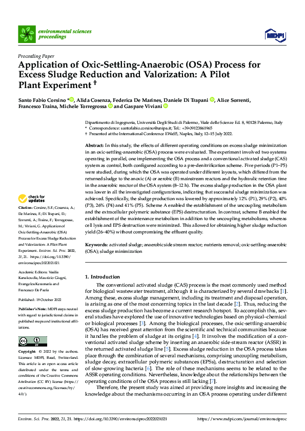 (PDF) Application of Oxic-Settling-Anaerobic (OSA) Process for Excess ...