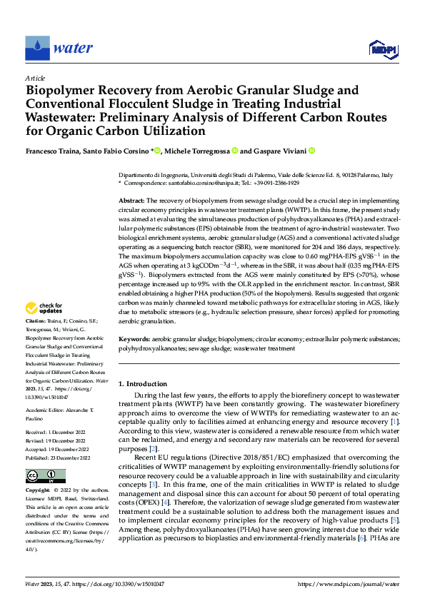 (PDF) Biopolymer Recovery from Aerobic Granular Sludge and Conventional ...