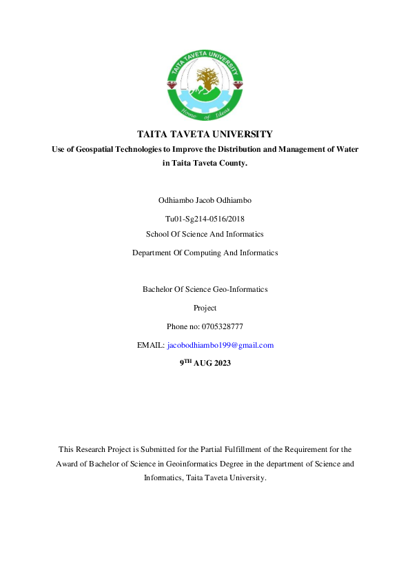 (PDF) Use of Geospatial Technologies to Improve the Distribution and ...