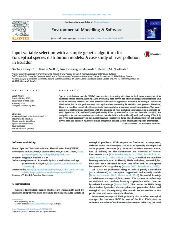 (PDF) Input variable selection with a simple genetic algorithm for conceptual species ...