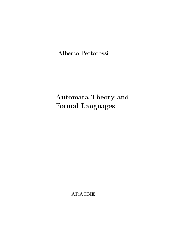 (PDF) Automata Theory and Formal Languages
