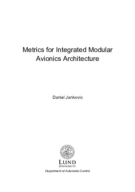 (PDF) Metrics for Integrated Modular Avionics Architecture