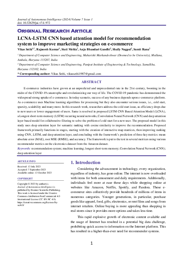 (PDF) LCNA-LSTM CNN based attention model for recommendation system to improve marketing ...