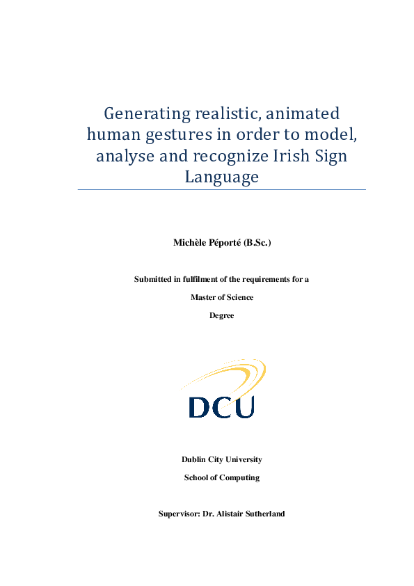 (PDF) Generating realistic, animated human gestures in order to model ...