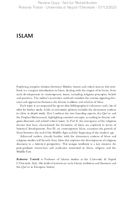 (PDF) Islam: An advanced introduction