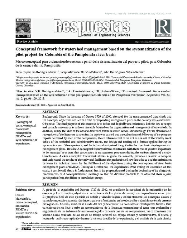 (PDF) Conceptual framework for watershed management based on the ...