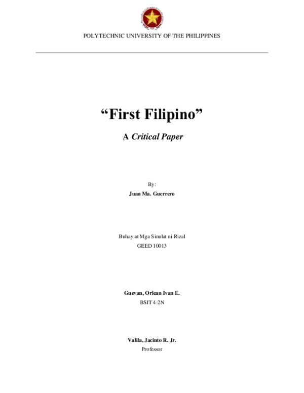 (PDF) The First Filipino