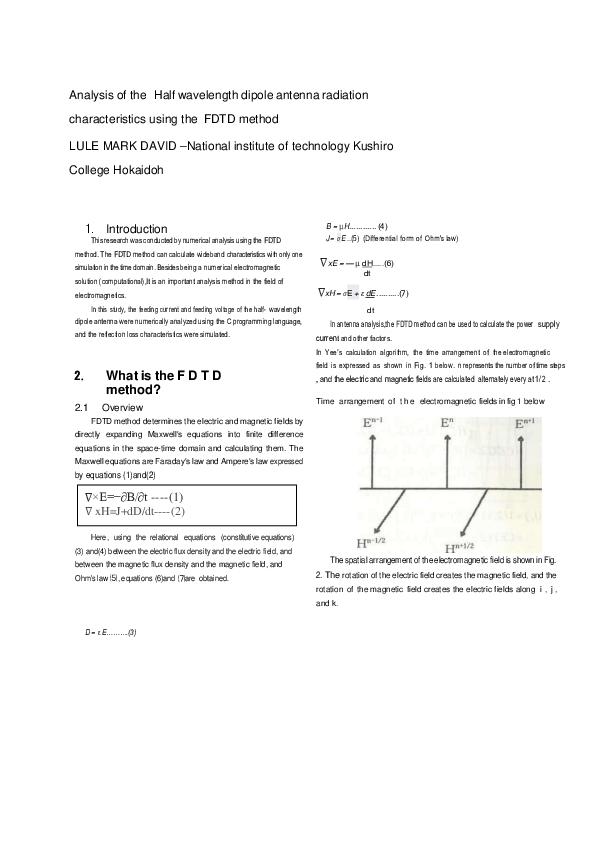 (PDF) Analysis of the Half wavelength dipole antenna radiation ...