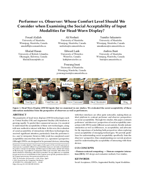 (PDF) Performer vs. observer