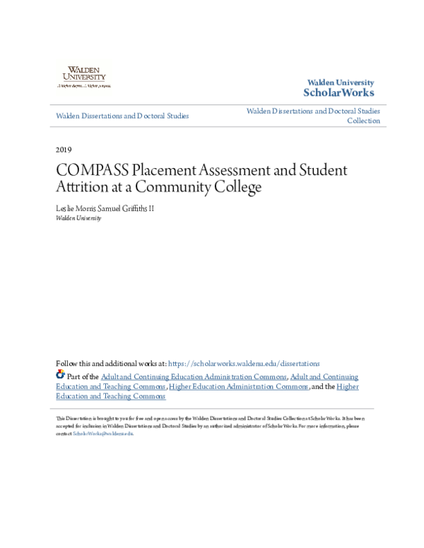 (PDF) COMPASS Placement Assessment and Student Attrition at a Community ...