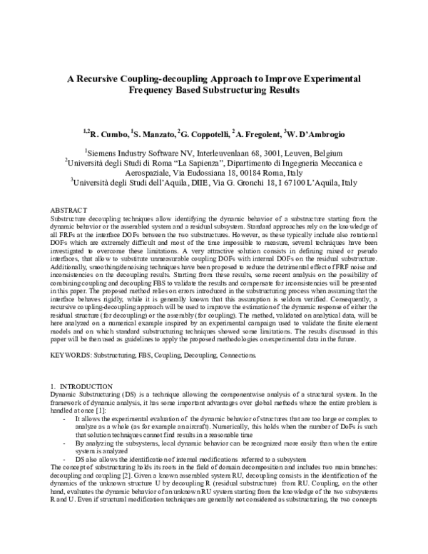 (PDF) A Recursive Coupling-Decoupling Approach to Improve Experimental Frequency Based ...