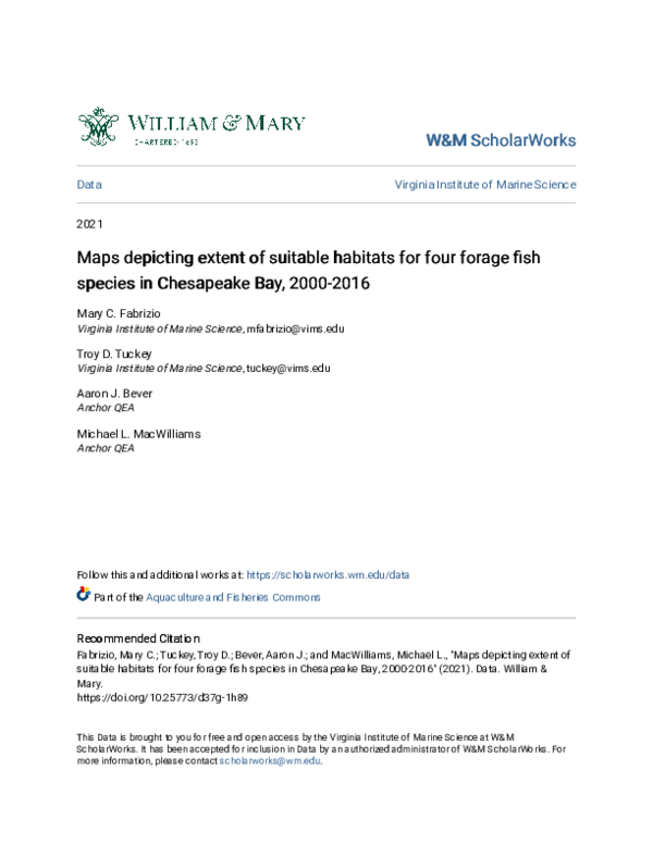 (PDF) Maps depicting extent of suitable habitats for four forage fish ...