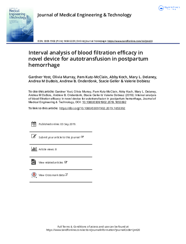 (PDF) Interval analysis of blood filtration efficacy in novel device for autotransfusion in ...