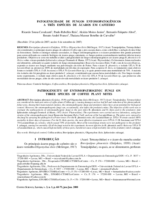 (PDF) Pathogenicity of entomopathogenic fungi on three species of ...