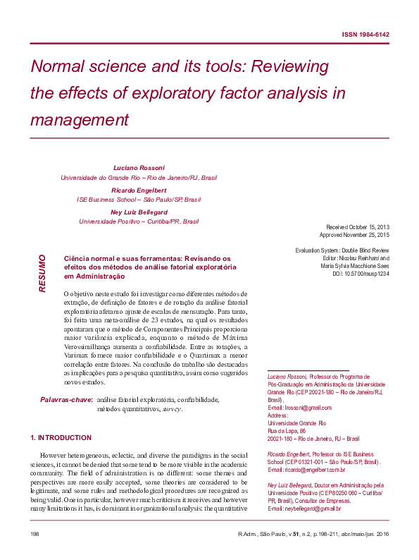 (PDF) Normal science and its tools: Reviewing the effects of factor ...