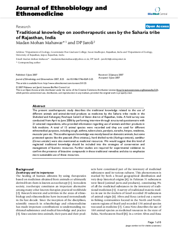 (PDF) Journal of Ethnobiology and