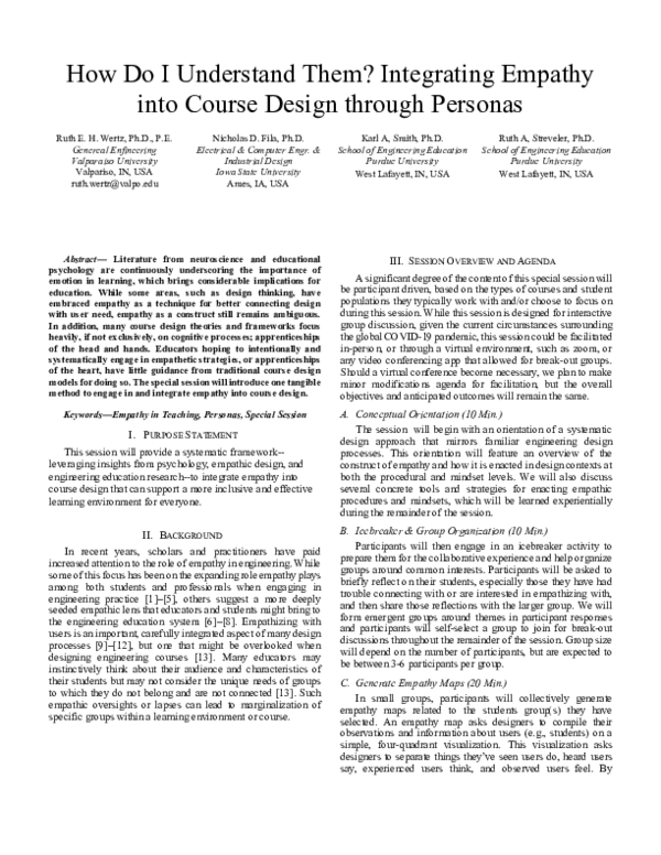 (PDF) How Do I Understand Them? Integrating Empathy into Course Design ...